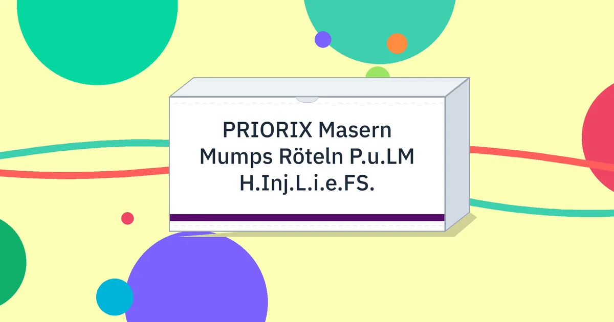 Symbolbild: Packung mit der Aufschrift PRIORIX Masern Mumps Röteln P.u.LM H.Inj.L.i.e.FS. (PZN 10206814) – Verfügbarkeit und Bezug in Apotheken in Frankfurt am Main