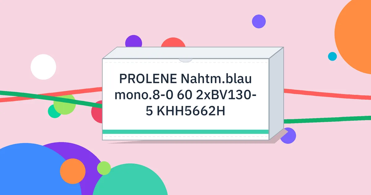 Symbolbild: Packung mit der Aufschrift PROLENE Nahtm.blau mono.8-0 60 2xBV130-5 KHH5662H (PZN 20854721) – Verfügbarkeit und Bezug in Apotheken in Frankfurt am Main