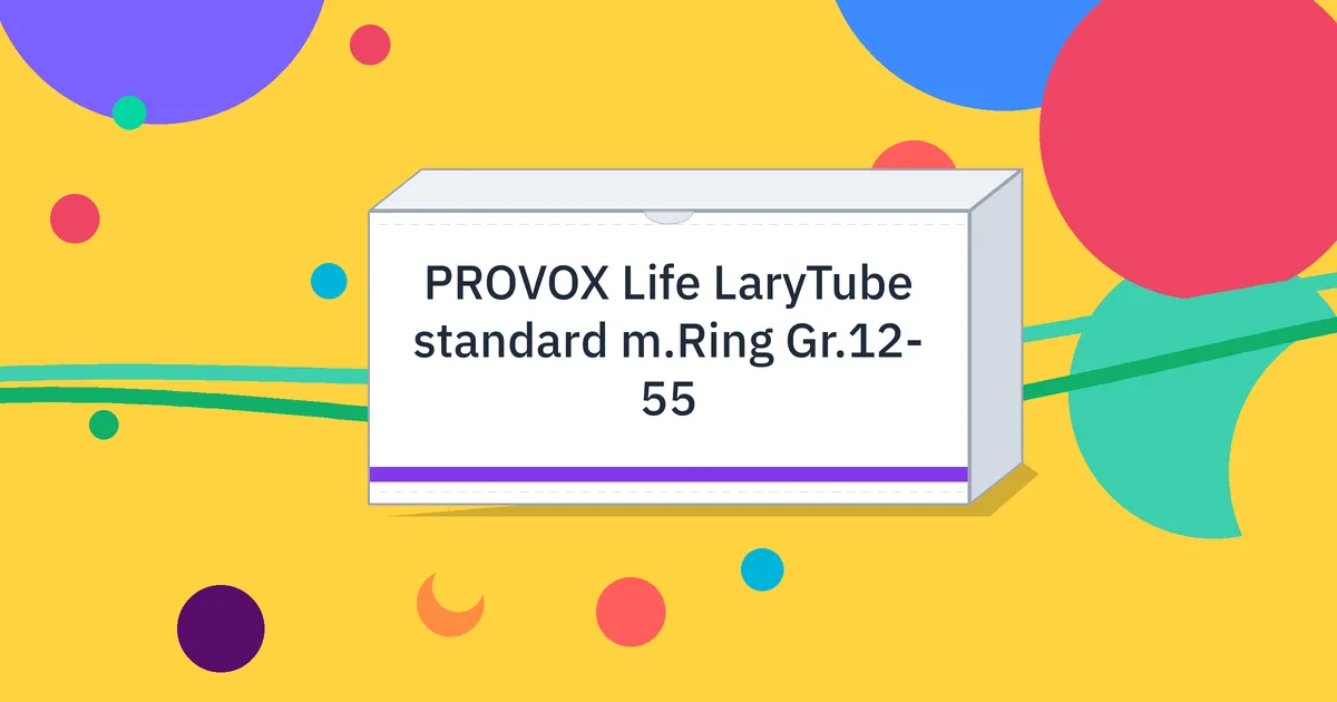 Symbolbild: Packung mit der Aufschrift PROVOX Life LaryTube standard m.Ring Gr.12-55 (PZN 19625211) – Verfügbarkeit und Bezug in Apotheken in Frankfurt am Main