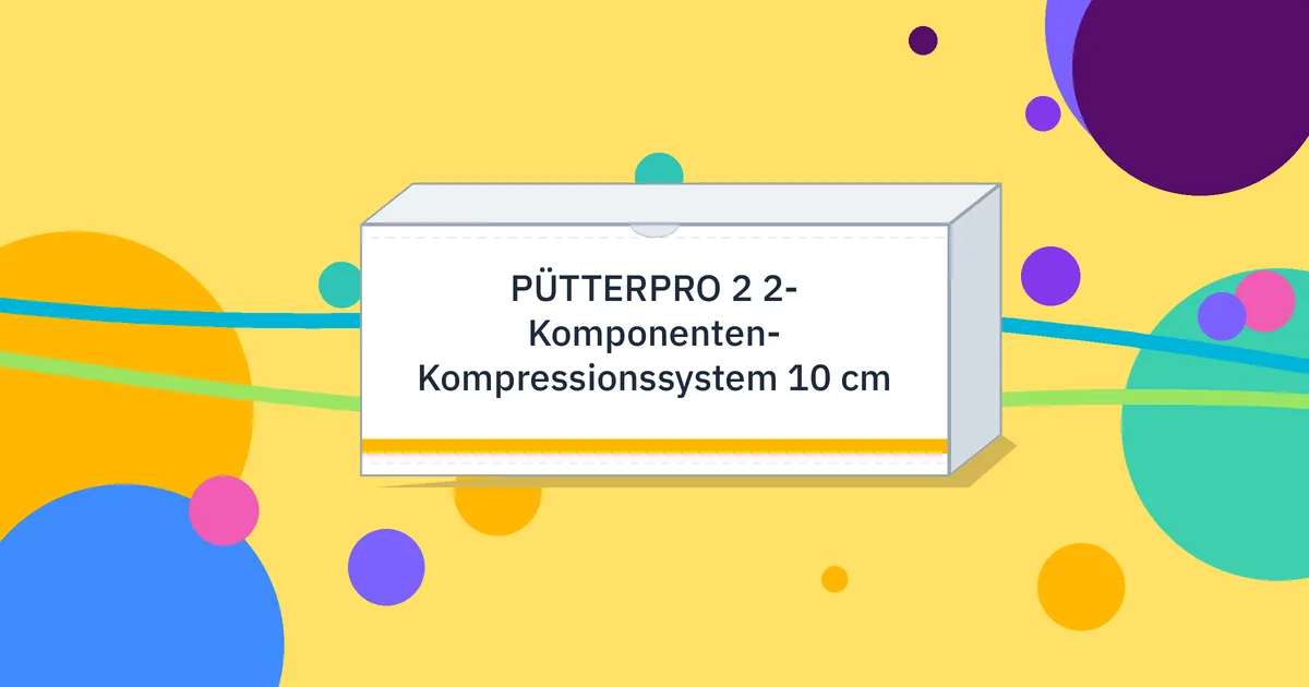Symbolbild: Packung mit der Aufschrift PÜTTERPRO 2 2-Komponenten-Kompressionssystem 10 cm (PZN 18437565) – Verfügbarkeit und Bezug in Apotheken in Frankfurt am Main