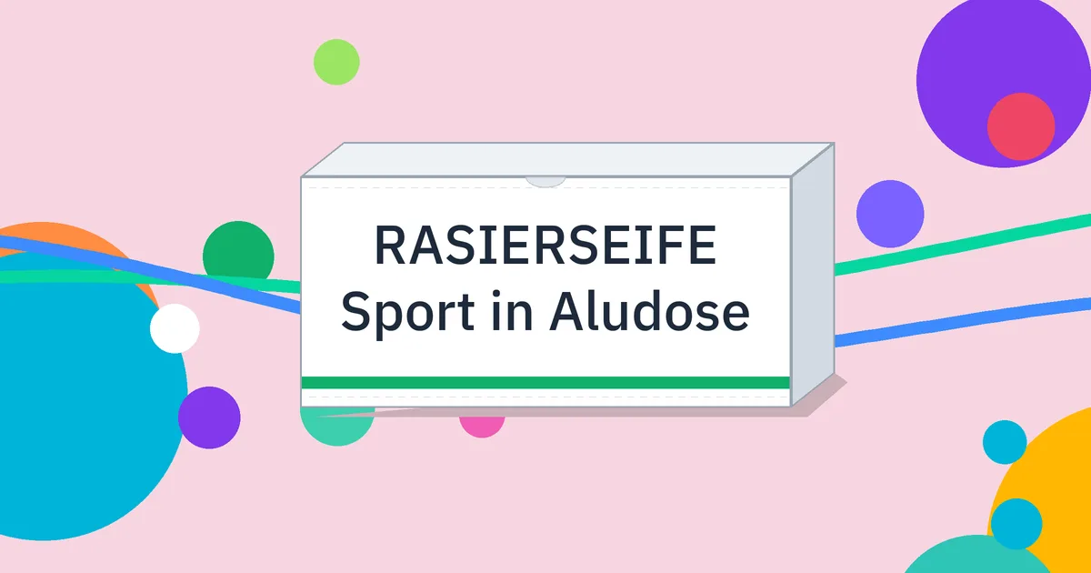 Symbolbild: Packung mit der Aufschrift RASIERSEIFE Sport in Aludose (PZN 17246047) – Verfügbarkeit und Bezug in Apotheken in Frankfurt am Main