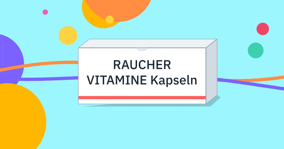 Symbolbild: Packung mit der Aufschrift RAUCHER VITAMINE Kapseln (PZN 03195866) – Verfügbarkeit und Bezug in Apotheken in Frankfurt am Main