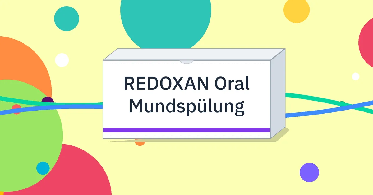 Symbolbild: Packung mit der Aufschrift REDOXAN Oral Mundspülung (PZN 20936092) – Verfügbarkeit und Bezug in Apotheken in Frankfurt am Main