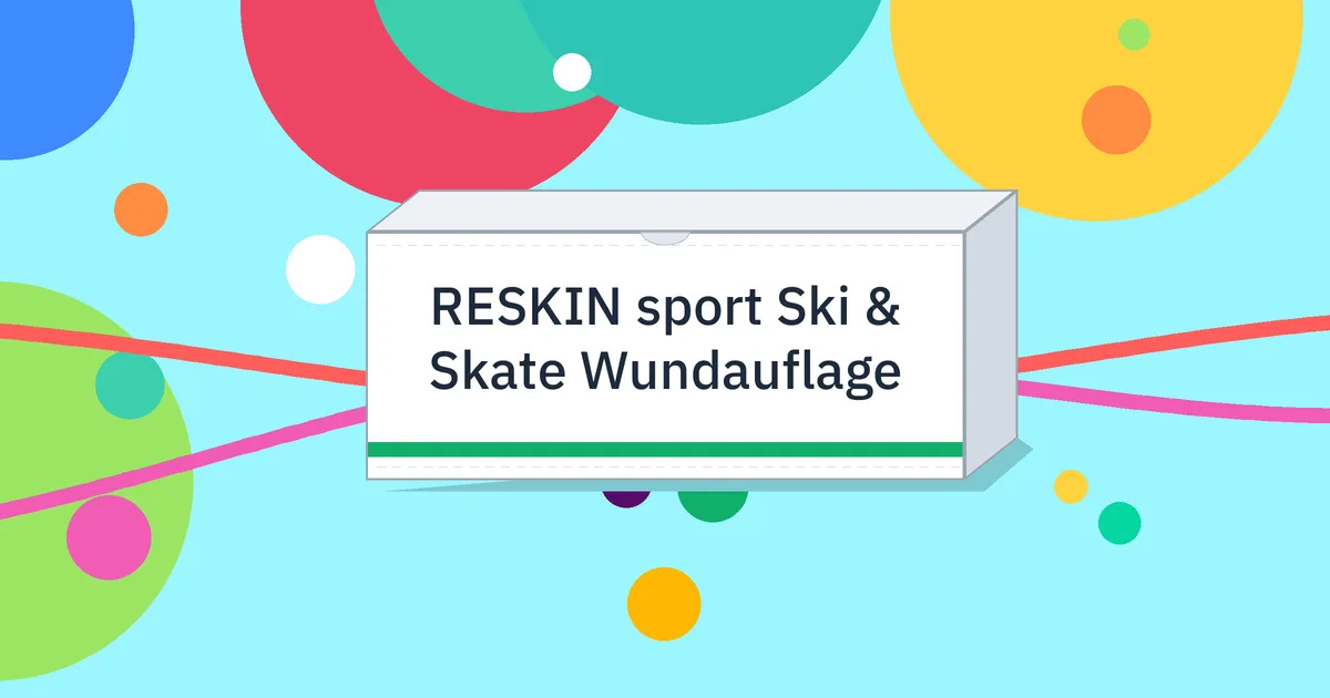 Symbolbild: Packung mit der Aufschrift RESKIN sport Ski & Skate Wundauflage (PZN 18740275) – Verfügbarkeit und Bezug in Apotheken in Frankfurt am Main