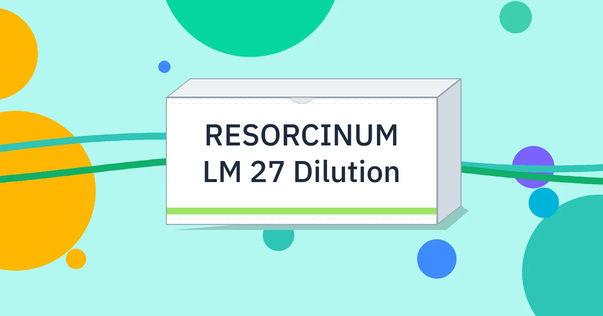 Symbolbild: Packung mit der Aufschrift RESORCINUM LM 27 Dilution (PZN 13047316) – Verfügbarkeit und Bezug in Apotheken in Frankfurt am Main