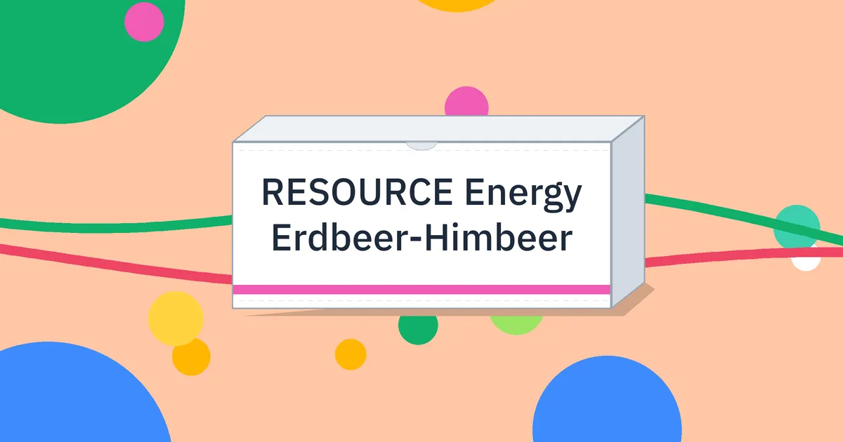 Symbolbild: Packung mit der Aufschrift RESOURCE Energy Erdbeer-Himbeer (PZN 19881747) – Verfügbarkeit und Bezug in Apotheken in Frankfurt am Main