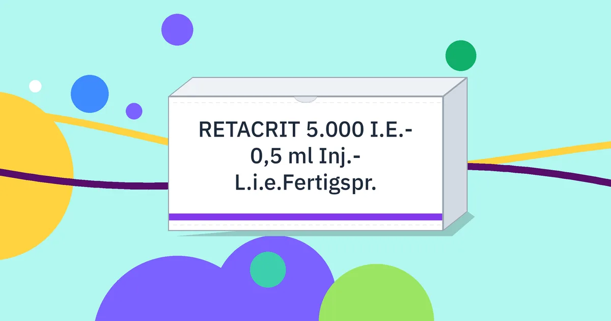 Symbolbild: Packung mit der Aufschrift RETACRIT 5.000 I.E.-0,5 ml Inj.-L.i.e.Fertigspr. (PZN 11191457) – Verfügbarkeit und Bezug in Apotheken in Frankfurt am Main