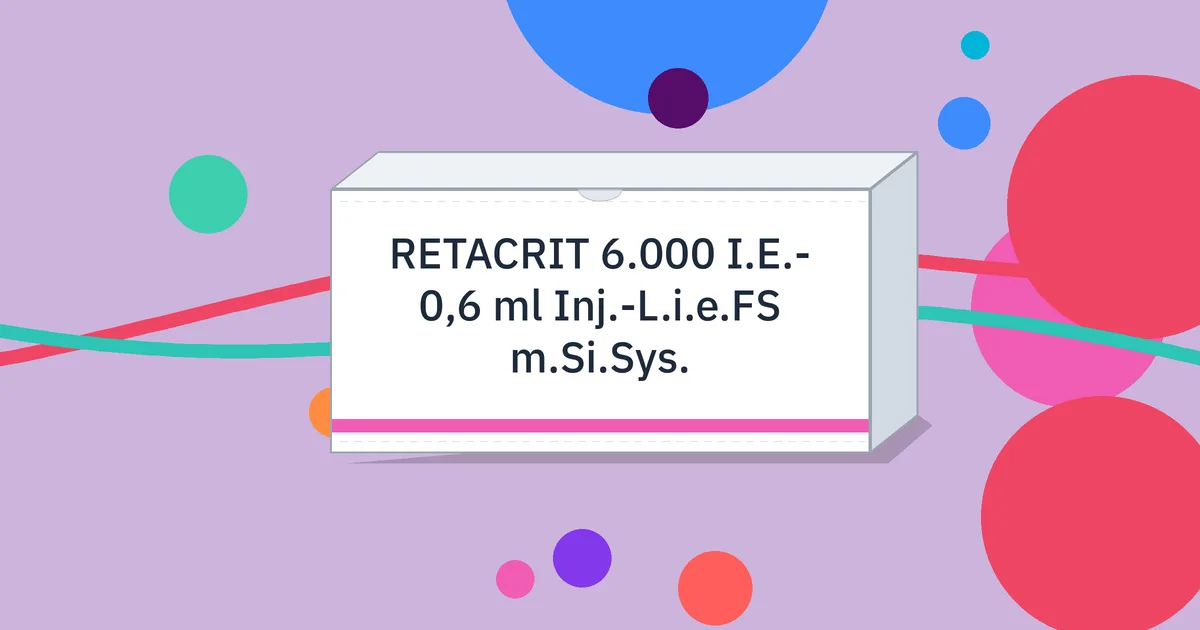 Symbolbild: Packung mit der Aufschrift RETACRIT 6.000 I.E.-0,6 ml Inj.-L.i.e.FS m.Si.Sys. (PZN 14136200) – Verfügbarkeit und Bezug in Apotheken in Frankfurt am Main