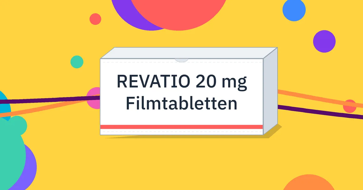 Symbolbild: Packung mit der Aufschrift REVATIO 20 mg Filmtabletten (PZN 16792948) – Verfügbarkeit und Bezug in Apotheken in Frankfurt am Main