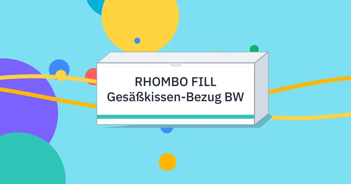 Symbolbild: Packung mit der Aufschrift RHOMBO FILL Gesäßkissen-Bezug BW (PZN 03948225) – Verfügbarkeit und Bezug in Apotheken in Frankfurt am Main