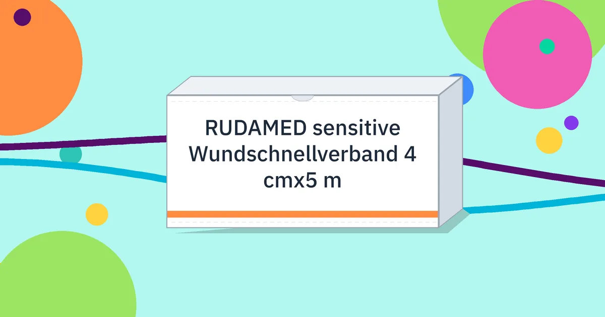Symbolbild: Packung mit der Aufschrift RUDAMED sensitive Wundschnellverband 4 cmx5 m (PZN 00851086) – Verfügbarkeit und Bezug in Apotheken in Frankfurt am Main