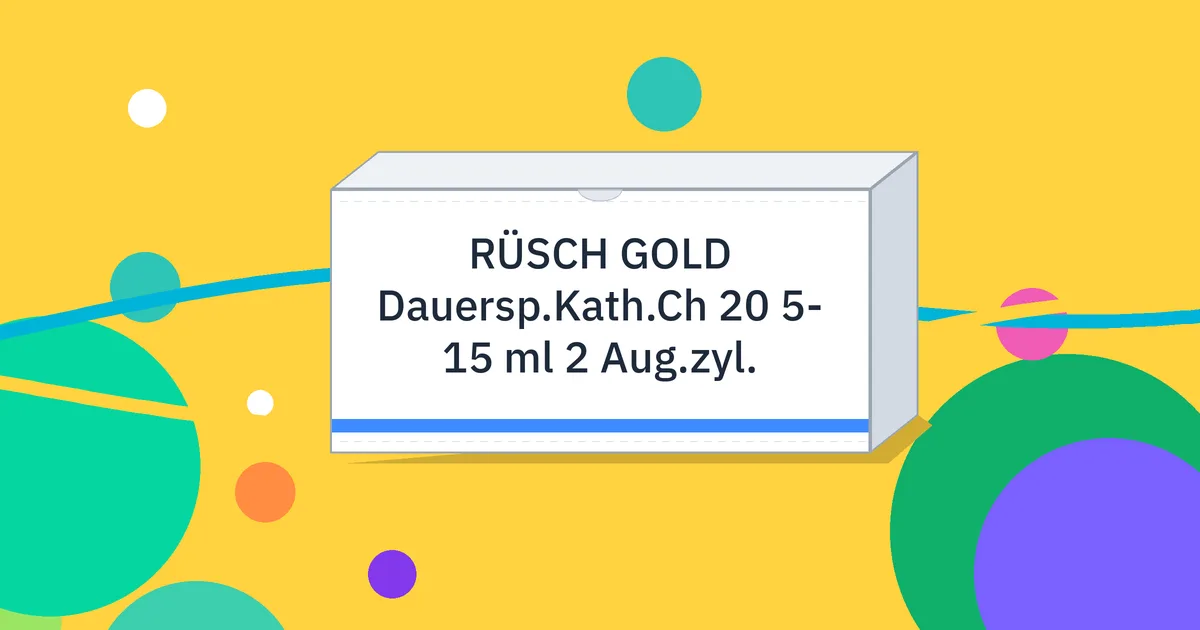 Symbolbild: Packung mit der Aufschrift RÜSCH GOLD Dauersp.Kath.Ch 20 5-15 ml 2 Aug.zyl. (PZN 06186655) – Verfügbarkeit und Bezug in Apotheken in Frankfurt am Main