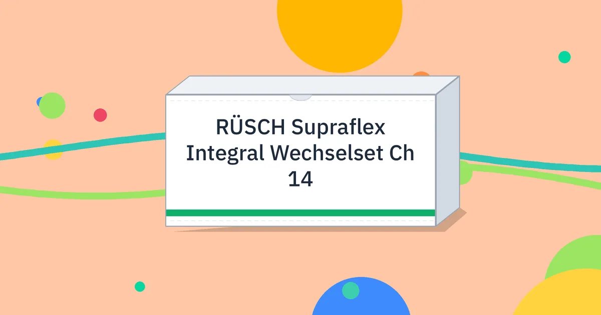 Symbolbild: Packung mit der Aufschrift RÜSCH Supraflex Integral Wechselset Ch 14 (PZN 07763735) – Verfügbarkeit und Bezug in Apotheken in Frankfurt am Main