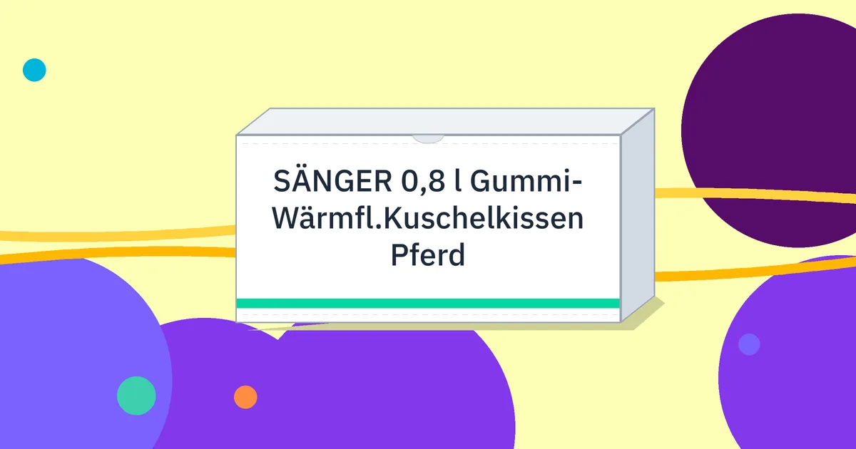 Symbolbild: Packung mit der Aufschrift SÄNGER 0,8 l Gummi-Wärmfl.Kuschelkissen Pferd (PZN 04115763) – Verfügbarkeit und Bezug in Apotheken in Frankfurt am Main