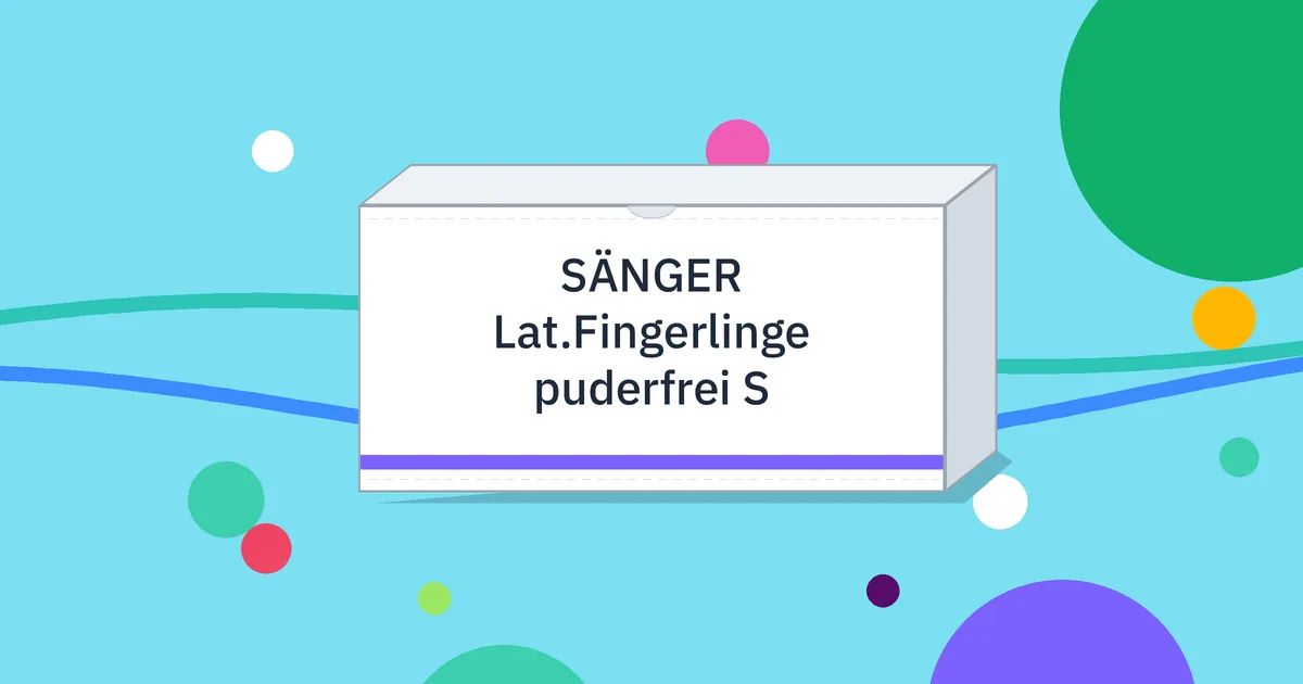 Symbolbild: Packung mit der Aufschrift SÄNGER Lat.Fingerlinge puderfrei S (PZN 04534017) – Verfügbarkeit und Bezug in Apotheken in Frankfurt am Main