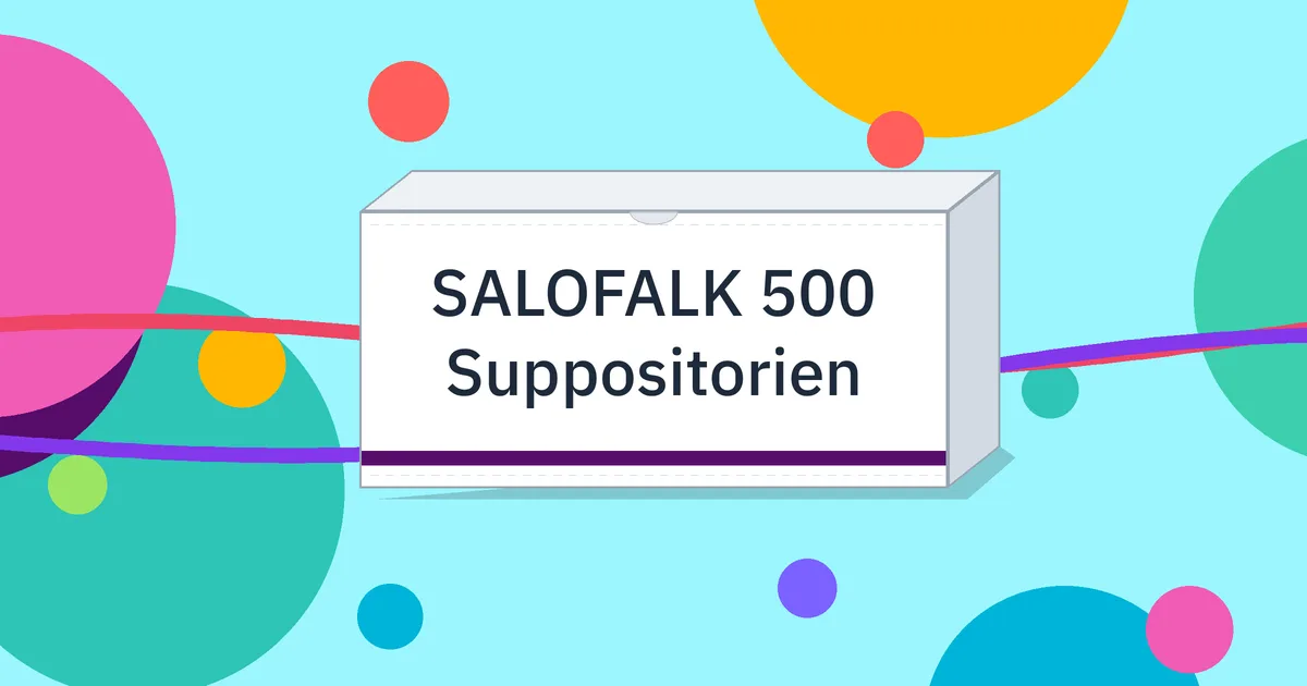 Symbolbild: Packung mit der Aufschrift SALOFALK 500 Suppositorien (PZN 01662660) – Verfügbarkeit und Bezug in Apotheken in Frankfurt am Main