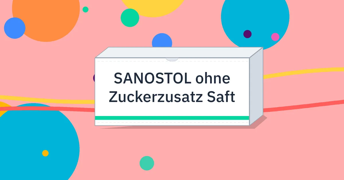 Symbolbild: Packung mit der Aufschrift SANOSTOL ohne Zuckerzusatz Saft (PZN 02171823) – Verfügbarkeit und Bezug in Apotheken in Frankfurt am Main