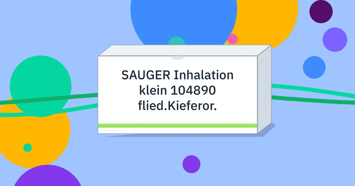 Symbolbild: Packung mit der Aufschrift SAUGER Inhalation klein 104890 flied.Kieferor. (PZN 04867960) – Verfügbarkeit und Bezug in Apotheken in Frankfurt am Main