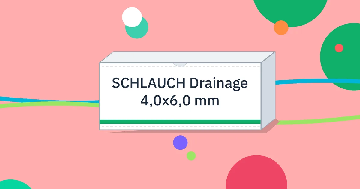 Symbolbild: Packung mit der Aufschrift SCHLAUCH Drainage 4,0x6,0 mm (PZN 02443606) – Verfügbarkeit und Bezug in Apotheken in Frankfurt am Main