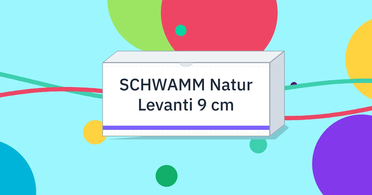 Symbolbild: Packung mit der Aufschrift SCHWAMM Natur Levanti 9 cm (PZN 01741046) – Verfügbarkeit und Bezug in Apotheken in Frankfurt am Main