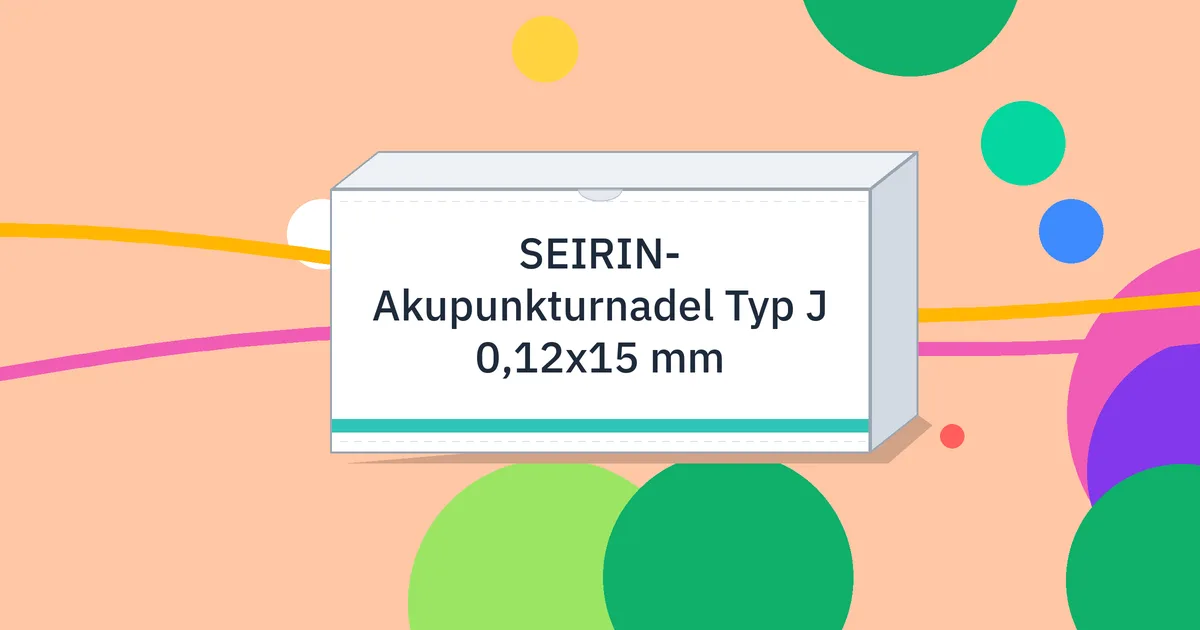Symbolbild: Packung mit der Aufschrift SEIRIN-Akupunkturnadel Typ J 0,12x15 mm (PZN 17290172) – Verfügbarkeit und Bezug in Apotheken in Frankfurt am Main