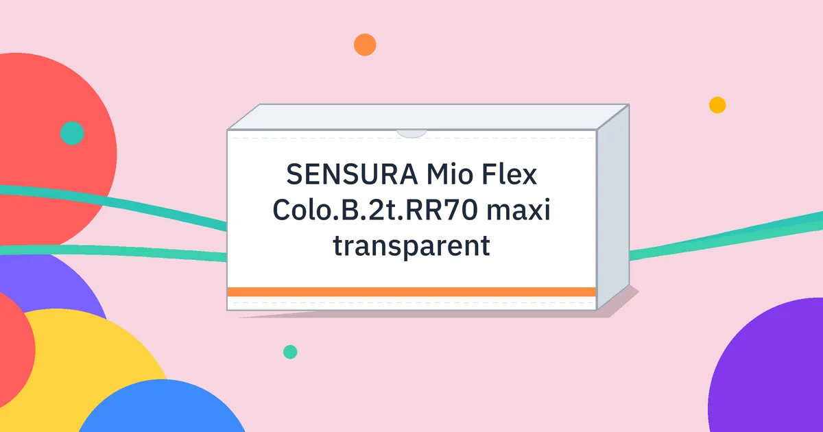 Symbolbild: Packung mit der Aufschrift SENSURA Mio Flex Colo.B.2t.RR70 maxi transparent (PZN 10202153) – Verfügbarkeit und Bezug in Apotheken in Frankfurt am Main