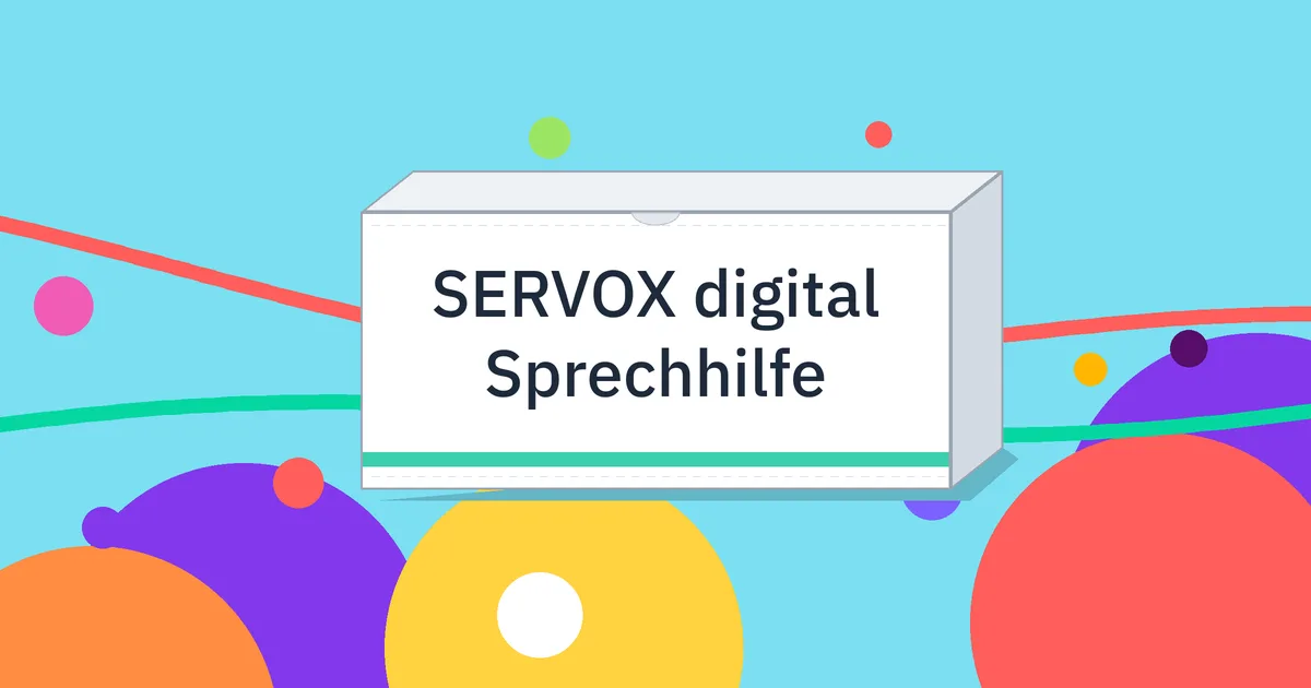 Symbolbild: Packung mit der Aufschrift SERVOX digital Sprechhilfe (PZN 03816015) – Verfügbarkeit und Bezug in Apotheken in Frankfurt am Main