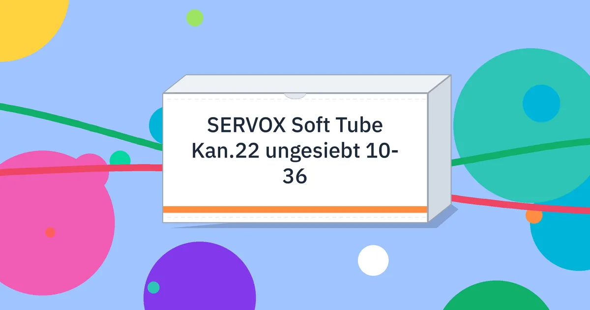 Symbolbild: Packung mit der Aufschrift SERVOX Soft Tube Kan.22 ungesiebt 10-36 (PZN 07508701) – Verfügbarkeit und Bezug in Apotheken in Frankfurt am Main