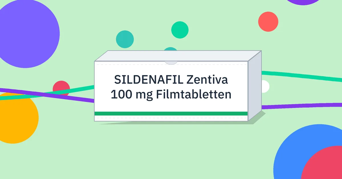 Symbolbild: Packung mit der Aufschrift SILDENAFIL Zentiva 100 mg Filmtabletten (PZN 04932717) – Verfügbarkeit und Bezug in Apotheken in Frankfurt am Main