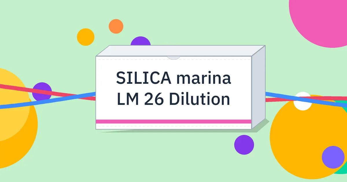 Symbolbild: Packung mit der Aufschrift SILICA marina LM 26 Dilution (PZN 13189909) – Verfügbarkeit und Bezug in Apotheken in Frankfurt am Main