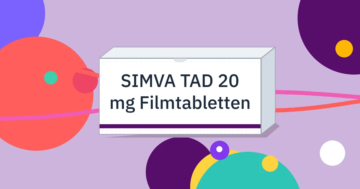 Symbolbild: Packung mit der Aufschrift SIMVA TAD 20 mg Filmtabletten (PZN 10170737) – Verfügbarkeit und Bezug in Apotheken in Frankfurt am Main