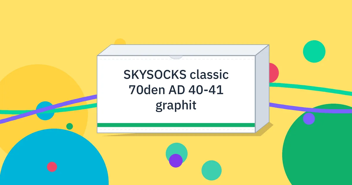Symbolbild: Packung mit der Aufschrift SKYSOCKS classic 70den AD 40-41 graphit (PZN 18663936) – Verfügbarkeit und Bezug in Apotheken in Frankfurt am Main