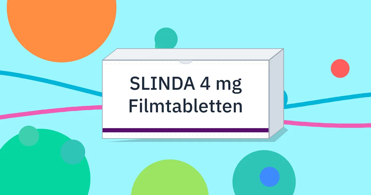 Symbolbild: Packung mit der Aufschrift SLINDA 4 mg Filmtabletten (PZN 11642196) – Verfügbarkeit und Bezug in Apotheken in Frankfurt am Main