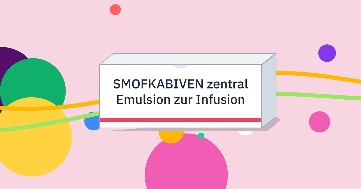 Symbolbild: Packung mit der Aufschrift SMOFKABIVEN zentral Emulsion zur Infusion (PZN 13501258) – Verfügbarkeit und Bezug in Apotheken in Frankfurt am Main