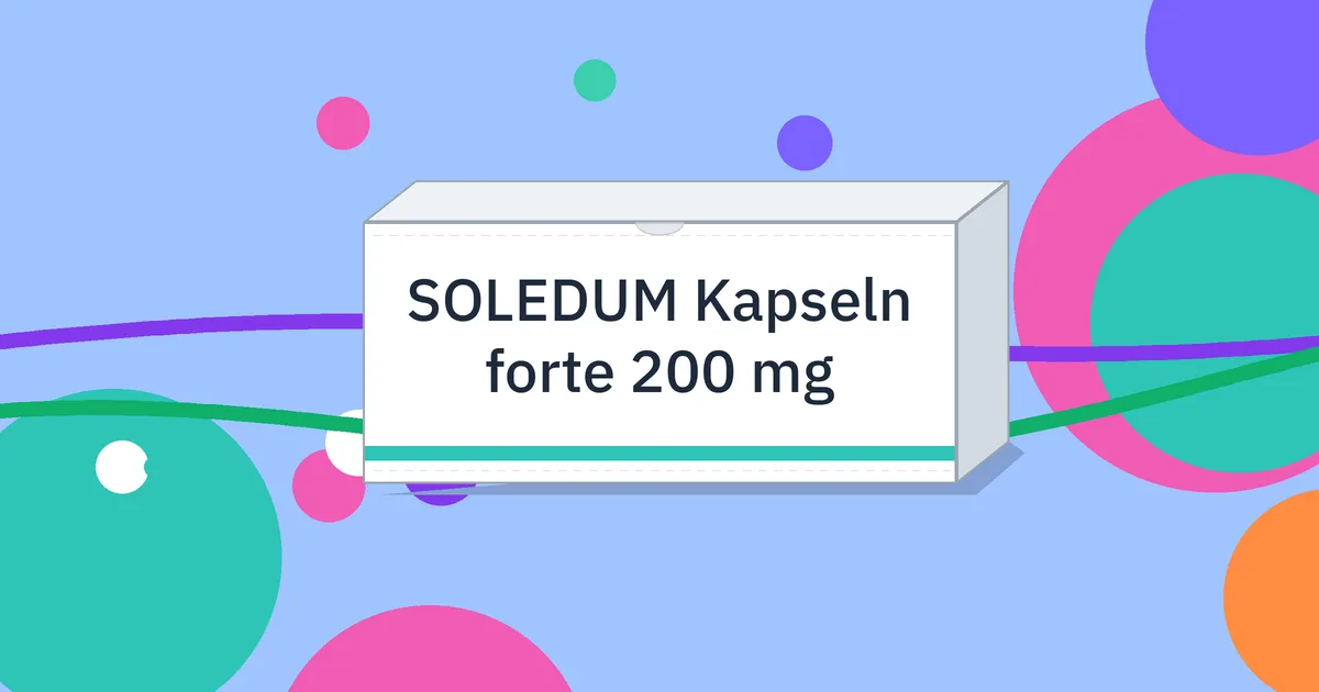 Symbolbild: Packung mit der Aufschrift SOLEDUM Kapseln forte 200 mg (PZN 00744278) – Verfügbarkeit und Bezug in Apotheken in Frankfurt am Main
