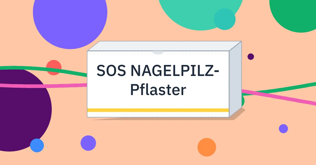 Symbolbild: Packung mit der Aufschrift SOS NAGELPILZ-Pflaster (PZN 17873465) – Verfügbarkeit und Bezug in Apotheken in Frankfurt am Main