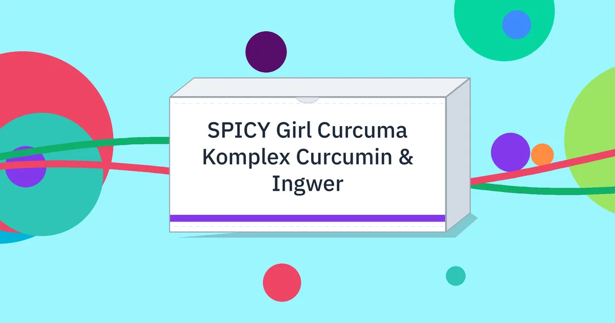 Symbolbild: Packung mit der Aufschrift SPICY Girl Curcuma Komplex Curcumin & Ingwer (PZN 18218389) – Verfügbarkeit und Bezug in Apotheken in Frankfurt am Main