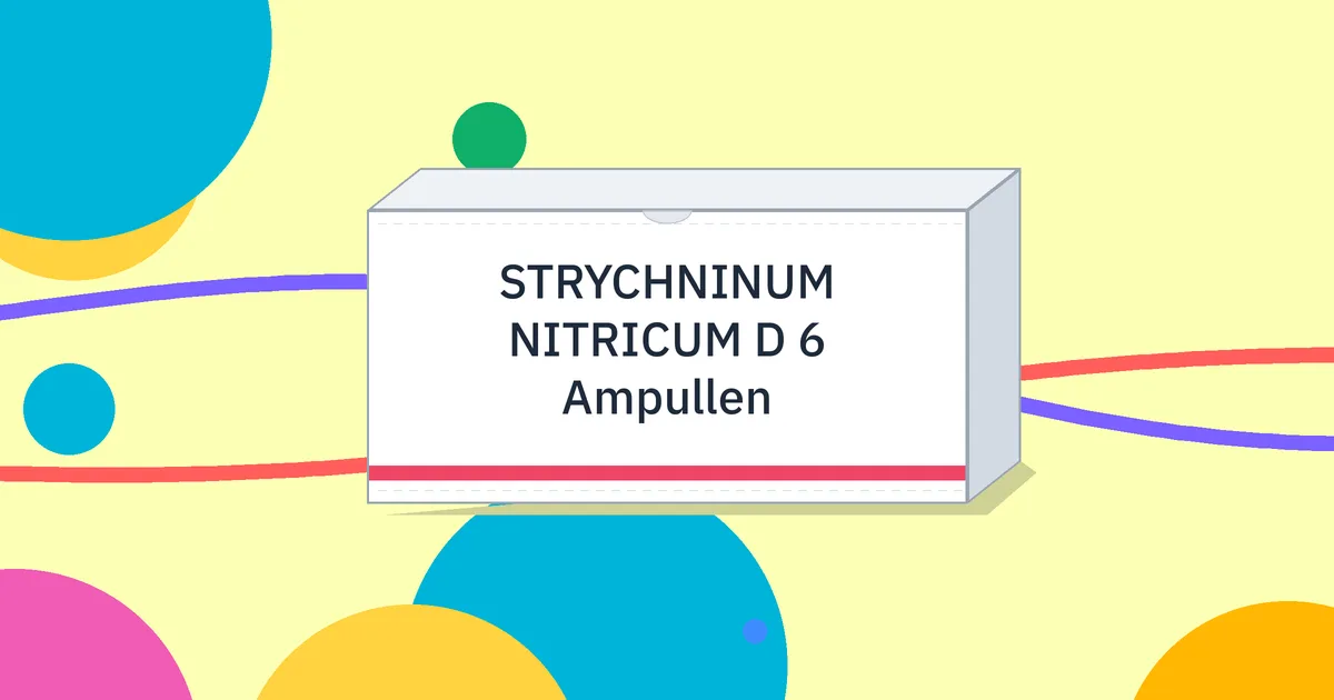 Symbolbild: Packung mit der Aufschrift STRYCHNINUM NITRICUM D 6 Ampullen (PZN 11708446) – Verfügbarkeit und Bezug in Apotheken in Frankfurt am Main