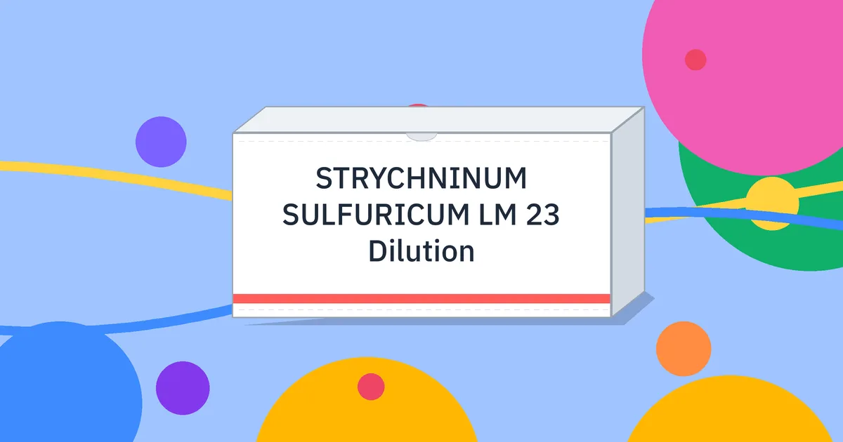Symbolbild: Packung mit der Aufschrift STRYCHNINUM SULFURICUM LM 23 Dilution (PZN 13208268) – Verfügbarkeit und Bezug in Apotheken in Frankfurt am Main