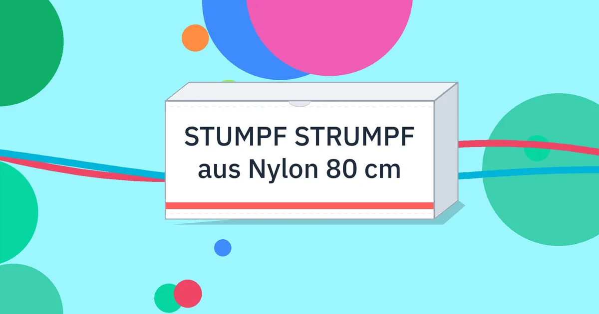 Symbolbild: Packung mit der Aufschrift STUMPF STRUMPF aus Nylon 80 cm (PZN 04865205) – Verfügbarkeit und Bezug in Apotheken in Frankfurt am Main