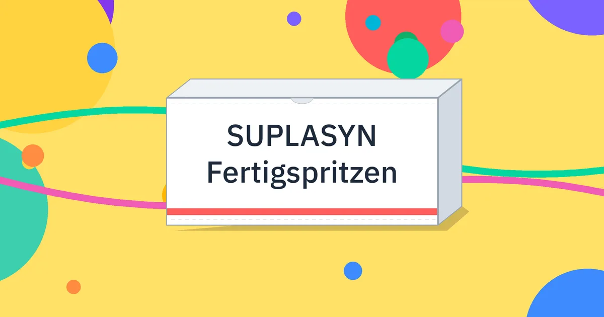 Symbolbild: Packung mit der Aufschrift SUPLASYN Fertigspritzen (PZN 02885592) – Verfügbarkeit und Bezug in Apotheken in Frankfurt am Main