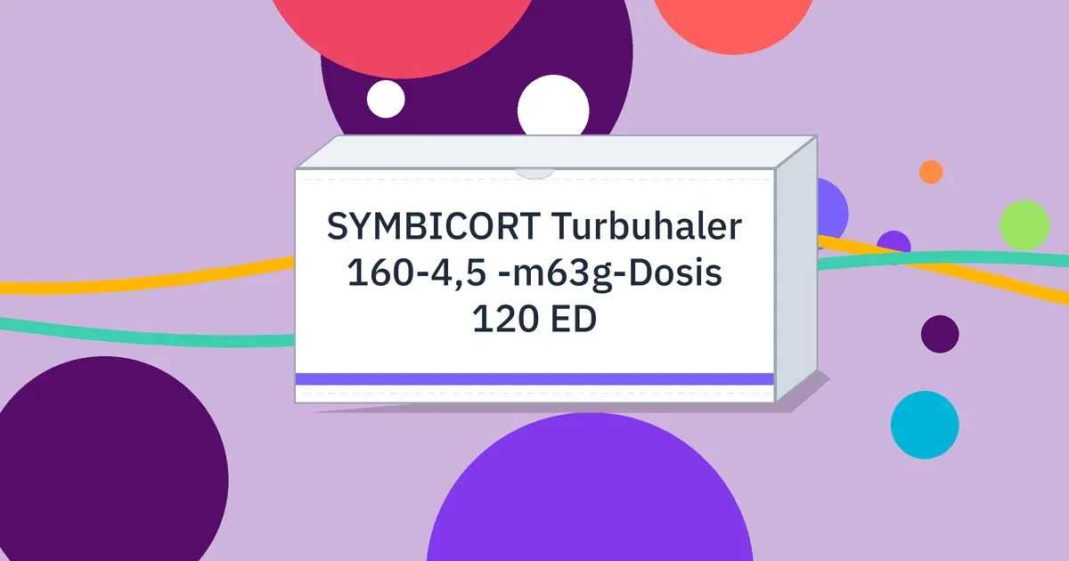 Symbolbild: Packung mit der Aufschrift SYMBICORT Turbuhaler 160-4,5 -m63g-Dosis 120 ED (PZN 09651590) – Verfügbarkeit und Bezug in Apotheken in Frankfurt am Main