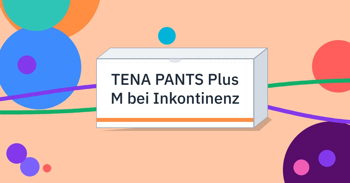 Symbolbild: Packung mit der Aufschrift TENA PANTS Plus M bei Inkontinenz (PZN 09703536) – Verfügbarkeit und Bezug in Apotheken in Frankfurt am Main