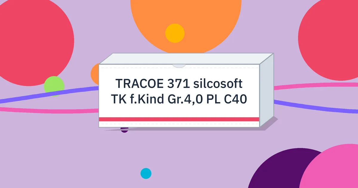 Symbolbild: Packung mit der Aufschrift TRACOE 371 silcosoft TK f.Kind Gr.4,0 PL C40 (PZN 14315368) – Verfügbarkeit und Bezug in Apotheken in Frankfurt am Main