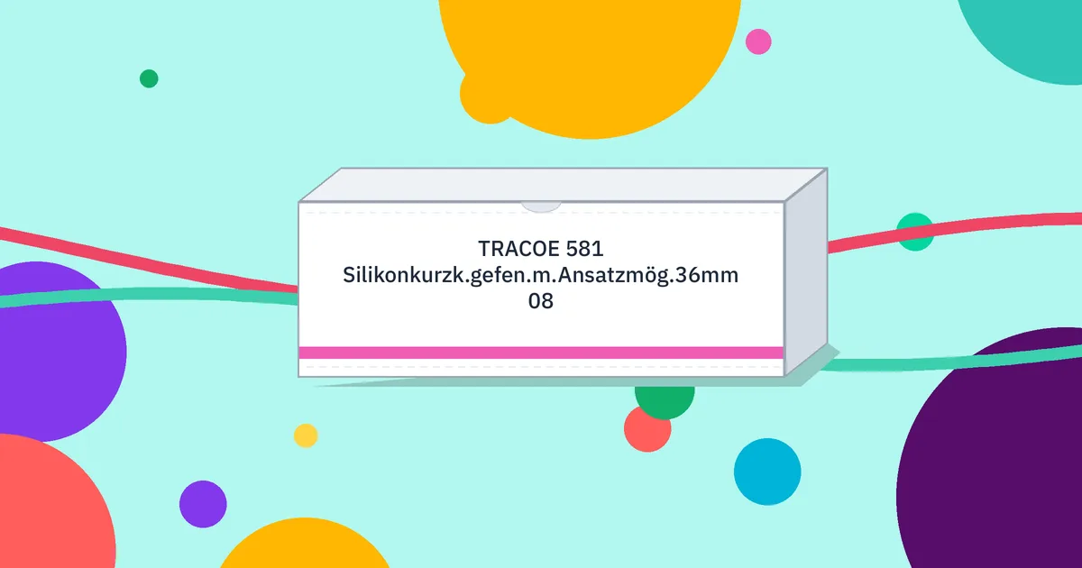 Symbolbild: Packung mit der Aufschrift TRACOE 581 Silikonkurzk.gefen.m.Ansatzmög.36mm 08 (PZN 05881376) – Verfügbarkeit und Bezug in Apotheken in Frankfurt am Main