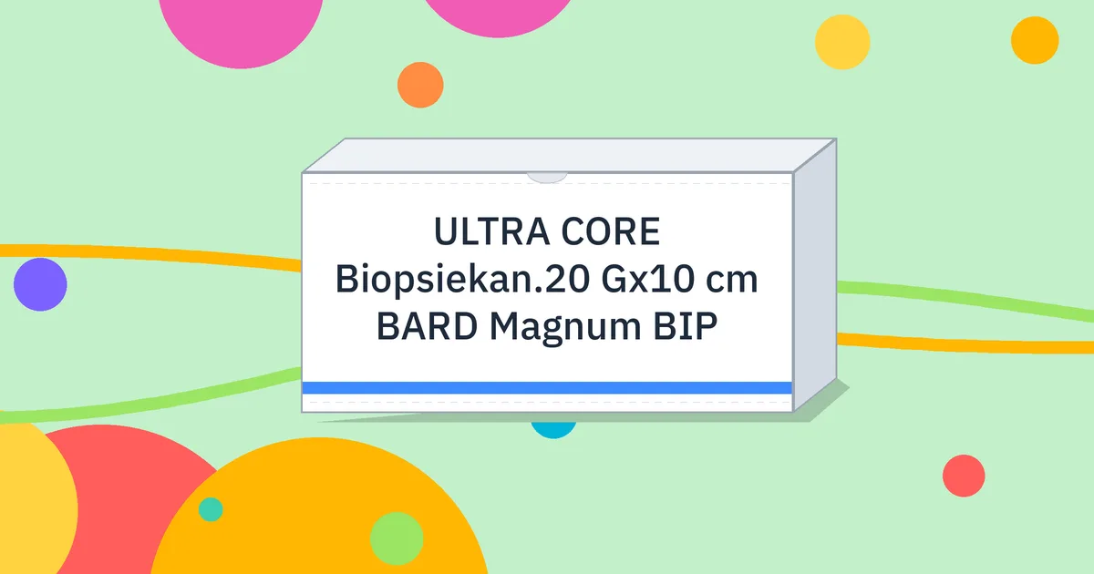 Symbolbild: Packung mit der Aufschrift ULTRA CORE Biopsiekan.20 Gx10 cm BARD Magnum BIP (PZN 04507345) – Verfügbarkeit und Bezug in Apotheken in Frankfurt am Main