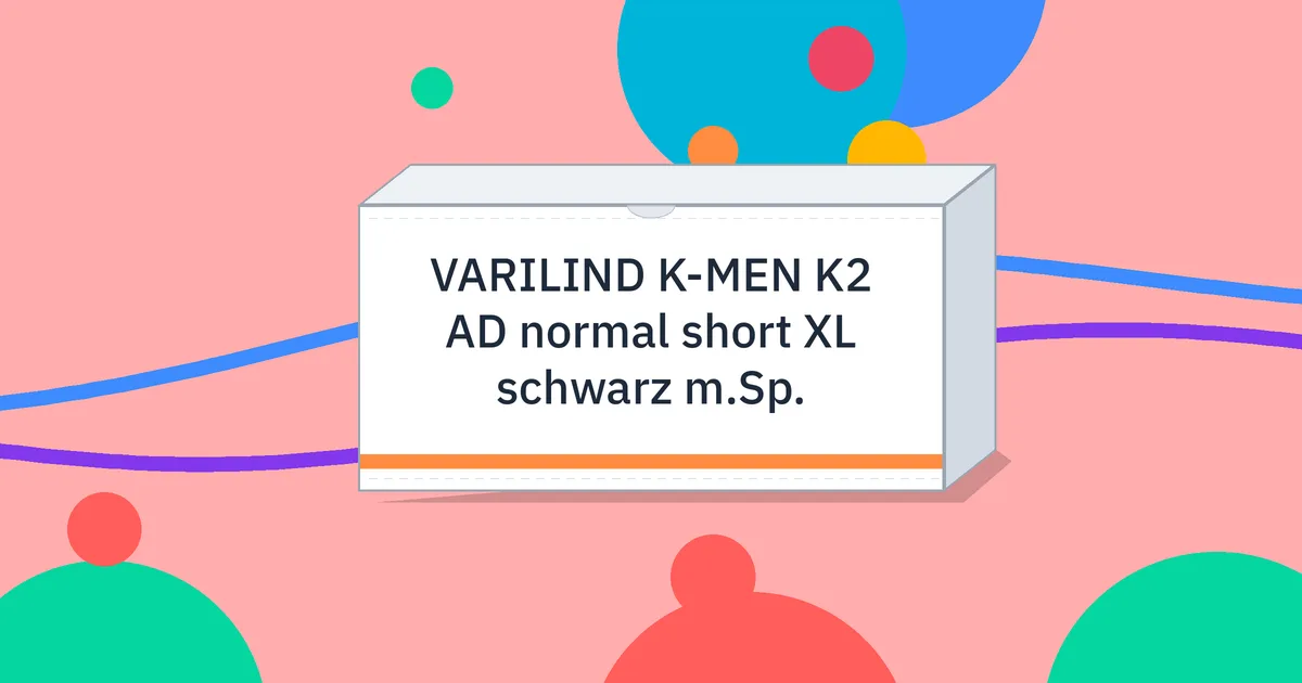 Symbolbild: Packung mit der Aufschrift VARILIND K-MEN K2 AD normal short XL schwarz m.Sp. (PZN 20569529) – Verfügbarkeit und Bezug in Apotheken in Frankfurt am Main