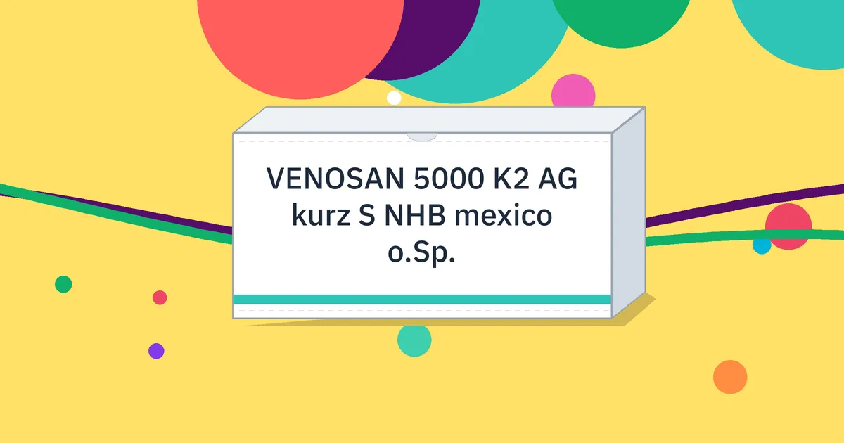 Symbolbild: Packung mit der Aufschrift VENOSAN 5000 K2 AG kurz S NHB mexico o.Sp. (PZN 14430649) – Verfügbarkeit und Bezug in Apotheken in Frankfurt am Main