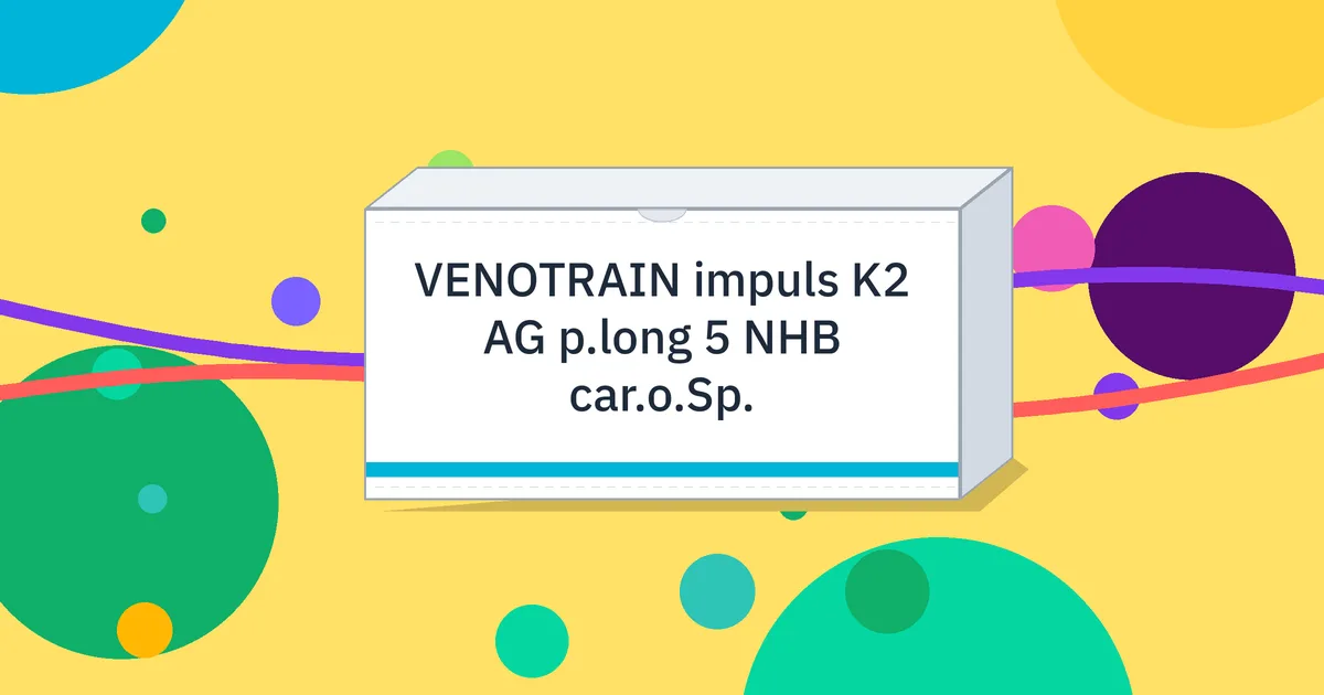 Symbolbild: Packung mit der Aufschrift VENOTRAIN impuls K2 AG p.long 5 NHB car.o.Sp. (PZN 08421801) – Verfügbarkeit und Bezug in Apotheken in Frankfurt am Main