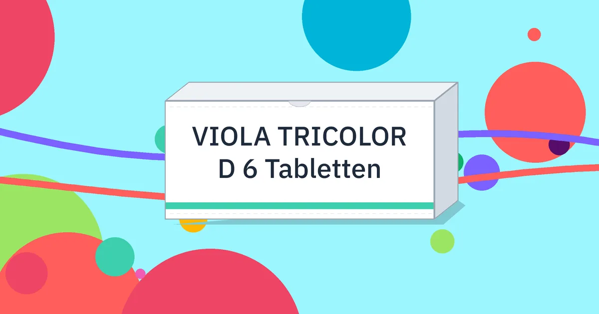 Symbolbild: Packung mit der Aufschrift VIOLA TRICOLOR D 6 Tabletten (PZN 02637262) – Verfügbarkeit und Bezug in Apotheken in Frankfurt am Main